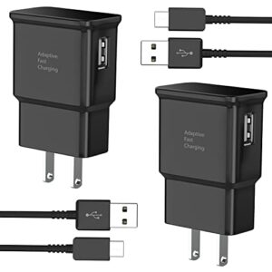 adaptive fast charger kit with usb type c cable 6.6ft compatible with samsung galaxy s8/s9/s10/s10 plus/s10e/ s20/s20 plus/s21/s21 ultra/s22/s22 plus/s22 ultra/note 8/note 9/note 10/note 20 2-pack