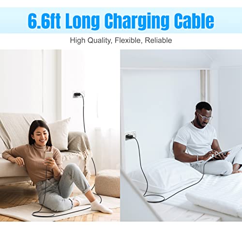 Adaptive Fast Charger Kit with USB Type C Cable 6.6ft Compatible with Samsung Galaxy S8/S9/S10/S10 Plus/S10E/ S20/S20 Plus/S21/S21 Ultra/S22/S22 Plus/S22 Ultra/Note 8/Note 9/Note 10/Note 20 2-Pack