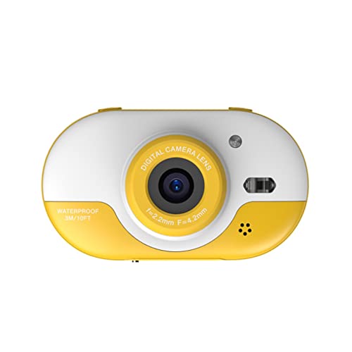 Niaviben Mini Portable Digital Camera for Kid's Waterproof Camera Front and Rear Dual 24 Million Pixel Compact Camera 2.4 Inch Yellow