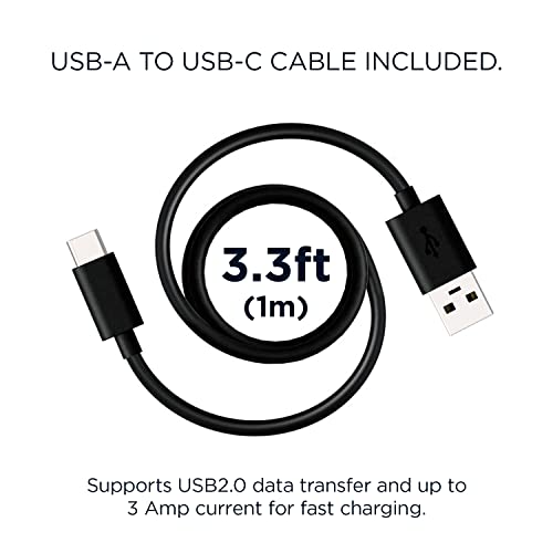 Motorola TurboPower 18 QC3.0 Car Charger w/ 3.3ft USB-A to USB-C Cable for Moto G Power/Play/Pure/Stylus/Stylus 5G, G7, Z/Z2/Z3/Z4, Motorola Razr, Edge/Edge+ 5G UW, One 5G UW Ace