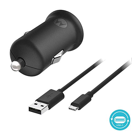 Motorola TurboPower 18 QC3.0 Car Charger w/ 3.3ft USB-A to USB-C Cable for Moto G Power/Play/Pure/Stylus/Stylus 5G, G7, Z/Z2/Z3/Z4, Motorola Razr, Edge/Edge+ 5G UW, One 5G UW Ace