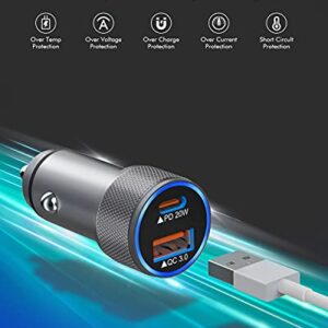 iPhone Car Charger,USB C Fast Car Charger[Apple MFi Certified] Apple Car Charging 38W Dual Port Car Charger Cigarette Lighter Adapter 2x3ft PD&QC 3.0 Lightning Cable for iPhone 13/12/12 Pro/11/Airpods