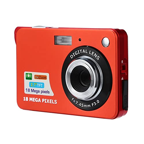 Niaviben Portable Digital Camera 18 Million Pixel High Definition Screen Mini Compact Camera for Home Selfie 2.7 inch Red