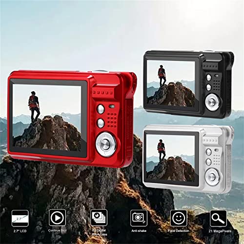 Niaviben Portable Digital Camera 18 Million Pixel High Definition Screen Mini Compact Camera for Home Selfie 2.7 inch Red