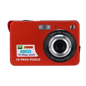 Niaviben Portable Digital Camera 18 Million Pixel High Definition Screen Mini Compact Camera for Home Selfie 2.7 inch Red