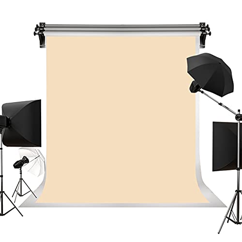 Kate 8FT×10FT Solid Beige Backdrop Portrait Photography Background for Photography Studio Children and Headshots Beige Backdrop Background for Photography Photo Booth