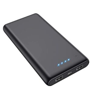 portable charger power bank 25800mah huge capacity external battery pack dual output port with led status indicator power bank for iphone, samsung etc