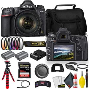 nikon d780 24.5 mp full frame dslr camera with 24-120mm lens (1619) – bundle – + sandisk extreme pro 64gb card + additional enel15 battery + nikon case + cleaning set + filter sets + more (renewed)