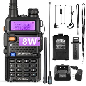 baofeng uv-5r 8w high power two way radio ham radio dual band portable radio tri-power handheld walkie talkies with ar-771 antenna