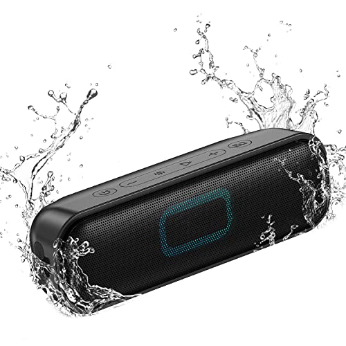 Bluetooth Speakers, Portable Speakers Bluetooth Wireless with 20W Loud Stereo Sound, IPX7 Waterproof Shower Speakers, TWS Loud Party Speakers, Multi-Colors Lights, 15 Hrs Playtime for Indoor&Outdoor