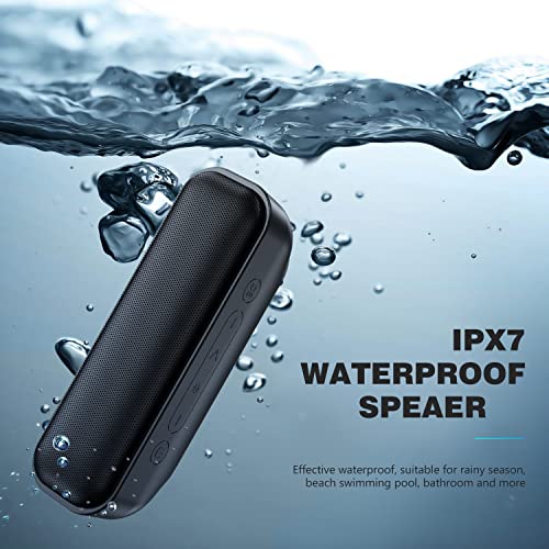 Bluetooth Speakers, Portable Speakers Bluetooth Wireless with 20W Loud Stereo Sound, IPX7 Waterproof Shower Speakers, TWS Loud Party Speakers, Multi-Colors Lights, 15 Hrs Playtime for Indoor&Outdoor