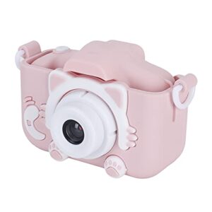 070 Camera Children Camera Portable 40MP Cartoon Cat Photograph Camera with Puzzle Games Birthday Gifts for Kids Children (Pink)