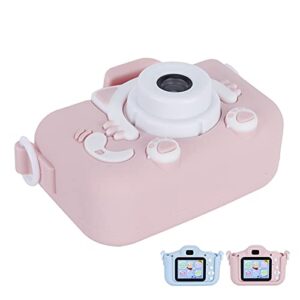 070 Camera Children Camera Portable 40MP Cartoon Cat Photograph Camera with Puzzle Games Birthday Gifts for Kids Children (Pink)