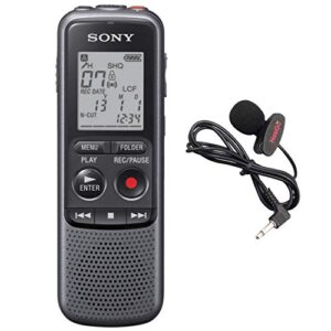 sony digital voice recorder icd-px series, with built-in mic and usb, 4gb memory, noise cut for noise-free recordings, includes a neego lavalier lapel mic