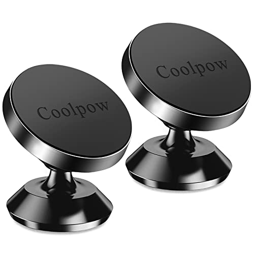 【2-PACK】Magnetic phone holder for car, [ Super Strong Magnet ] [ with 4 Metal Plate ] iPhone Magnetic car mount for cell phone, [ 360° Rotation ] Universal Dashboard car Mount Fits All Smartphones