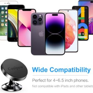 【2-PACK】Magnetic phone holder for car, [ Super Strong Magnet ] [ with 4 Metal Plate ] iPhone Magnetic car mount for cell phone, [ 360° Rotation ] Universal Dashboard car Mount Fits All Smartphones