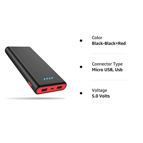 Portable Charger Power Bank 25800mAh, Ultra-High Capacity Fast Phone Charging with Newest Intelligent Controlling IC, 2 USB Port External Cell Phone Battery Pack Compatible with iPhone,Android etc