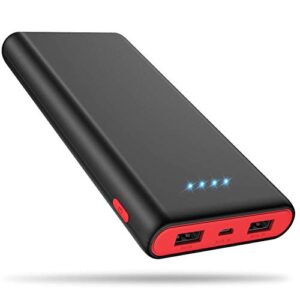 portable charger power bank 25800mah, ultra-high capacity fast phone charging with newest intelligent controlling ic, 2 usb port external cell phone battery pack compatible with iphone,android etc