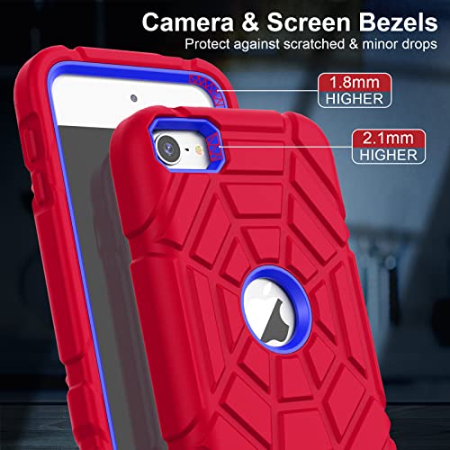 Grifobes for iPod Touch 7th Generation Case, iPod Touch 6th / 5th Generation Case, 3-in-1 Heavy Duty Shockproof Rugged Protective Cover for iPod Touch 7/6 / 5 Case for Kids Boys Children