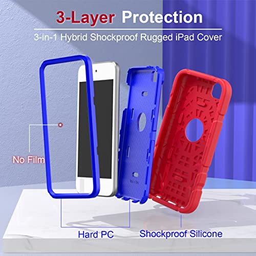 Grifobes for iPod Touch 7th Generation Case, iPod Touch 6th / 5th Generation Case, 3-in-1 Heavy Duty Shockproof Rugged Protective Cover for iPod Touch 7/6 / 5 Case for Kids Boys Children