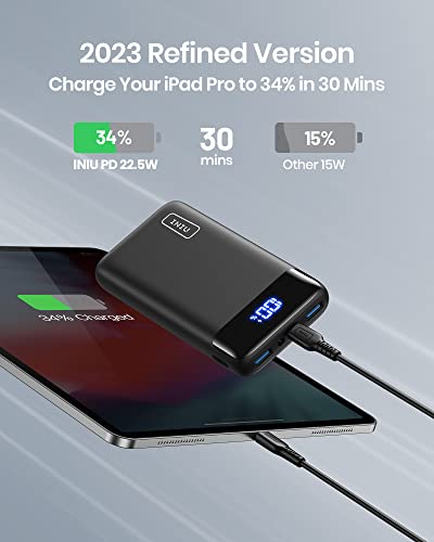 INIU Portable Charger, 22.5W 20000mAh USB C in & Out Power Bank Fast Charging, PD 3.0+QC 4.0 LED Display Phone Battery Pack Compatible with iPhone 14 13 12 Pro Samsung S21 Google LG iPad Tablet, etc.