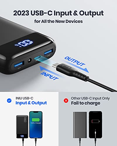 INIU Portable Charger, 22.5W 20000mAh USB C in & Out Power Bank Fast Charging, PD 3.0+QC 4.0 LED Display Phone Battery Pack Compatible with iPhone 14 13 12 Pro Samsung S21 Google LG iPad Tablet, etc.