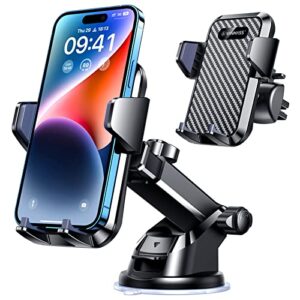 vanmass universal car phone mount,【patent & safety certs】 upgraded handsfree stand, phone holder for car dashboard windshield vent, compatible iphone 13 12 11 pro max xs xr x 8, galaxy s20 note 10 9