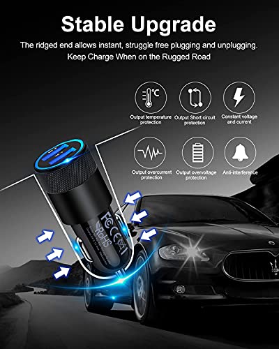 Car Charger, [2Pack/3.4a] Fast Charge Dual Port USB Cargador Carro Lighter Adapter for iPhone 14 13 12 11 Pro Max X XR XS 8 Plus 6s, iPad, Samsung Galaxy S22 S21 S10 Plus S7 j7 S10e S9 Note 8, LG, GPS