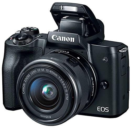 Al's Variety-Canon intl Canon EOS M50 Mirrorless Digital Video Kit with 15-45mm Zoom Lens + Shot-Gun Microphone 6 + LED on Light+ 128GB Card, Gripod, Case, and More (18pc Video Bundle) (Renewed)