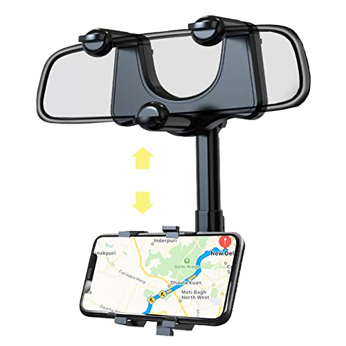 chella Car Phone Holder Mount,360 Degree Rotatable and Retractable Rearview Mirror Phone Holder for Car,Multifunctional Adjustable Universal Phone Holder for Mobile Phones