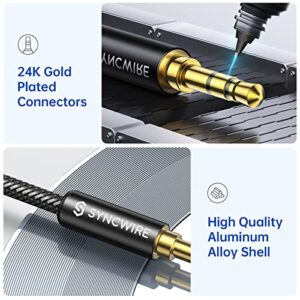 Syncwire 3.5mm Nylon Braided Aux Cable (3.3ft/1m,Hi-Fi Sound), Audio Auxiliary Input Adapter Male to Male AUX Cord for Headphones, Car, Home Stereos, Speaker, iPhone, iPad, iPod, Echo & More – Black