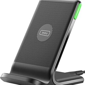 INIU Wireless Charger, 15W Fast Wireless Charging Station with Sleep-Friendly Adaptive Light Compatible with iPhone 14 13 12 Pro XR XS 8 Plus Samsung Galaxy S23 S22 S21 S20 Note 20 10 Google LG etc