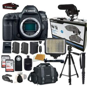 canon eos 5d mark iv digital slr camera bundle (body only) + accessory bundle (14 items) (renewed)