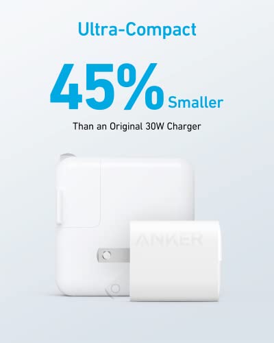 USB C Charger 33W, Anker 323 Charger, 2 Port Compact Charger with Foldable Plug for iPhone 14/14 Plus/14 Pro/14 Pro Max/13/12, Pixel, Galaxy, iPad/iPad Mini and More (Cable Not Included) - White