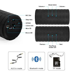 Bluetooth Wireless Speaker, MakeTheOne Portable Waterproof and Wearable Outdoor Speaker with 3.5mm Aux MicroSD Input HiFi Bass for Mountain Bike Bicycle Electric Scooter (Black)