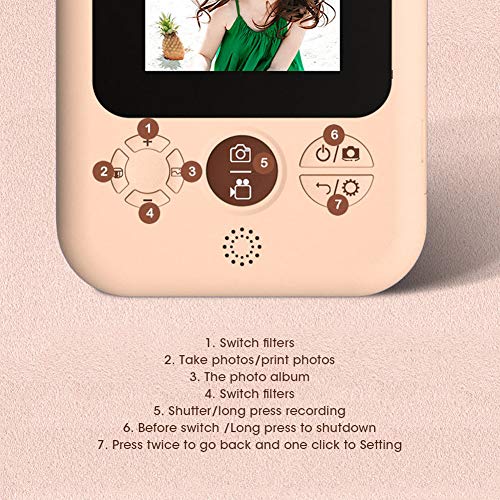 Jeanoko Children Digital Camera, HD Take Pictures 12MP High Definition Children Print Camera Mini Picture Rich Layered for Children Toy