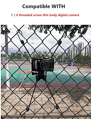 Action Camera Backstop Chain Link Fence Clip Mount Compatible with GoPro Hero 11,10,9,8,7,6,5,4,3,3+,max,Session,Fusion and DJI OSMO AKASO,Suitable for Recording Baseball Softball Tennis