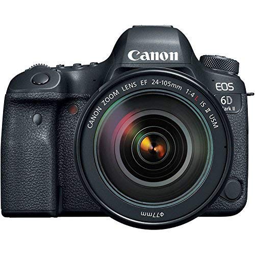 Canon EOS 6D Mark II DSLR Camera with EF 24-105mm f/4 is II USM Lens, Canon BG-E21 Battery Grip, 2 Spare Batteries (Renewed)