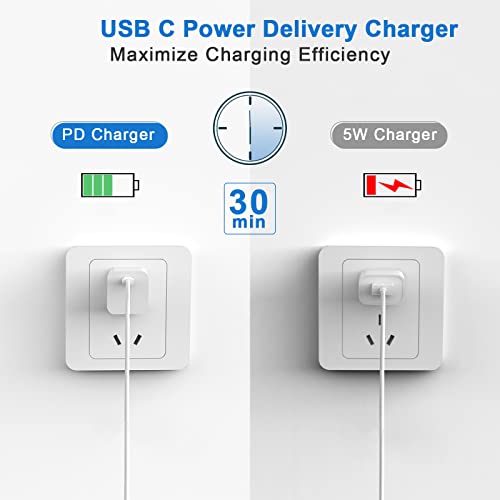 2Pack [Apple MFi Certified] iPhone Charger Fast Charging for Apple iPhone USB C Charger Block PD Wall Plug with 10ft USB C to Lightning Cable for iPhone 14/13/12/11/Pro Max/Mini/Pro/XR/iPad/Plus