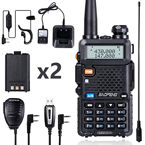 BaoFeng UV-5R 8 Watt Ham Radio BaoFeng Radio with Extra 1800mAh Battery and TIDRADIO 771 Antenna Dual Band Ham Radio Handheld Includes Full Kit BaoFeng Walkie Talkie