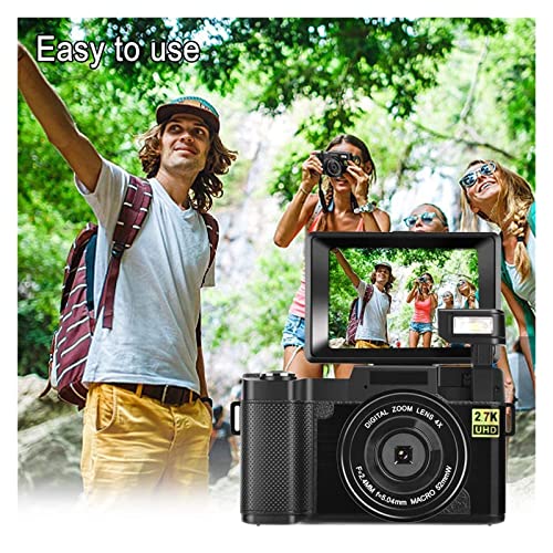 Camera 2.7K Full HD Digital Camera 24MP Photographic Camera 4X Zoom Rotating Screen Professional EIS Video Camera for Travel Vlog Digital Camera