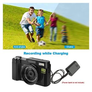 Camera 2.7K Full HD Digital Camera 24MP Photographic Camera 4X Zoom Rotating Screen Professional EIS Video Camera for Travel Vlog Digital Camera