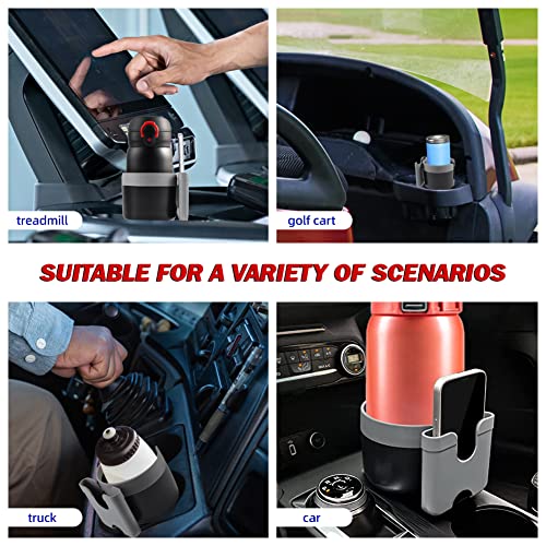 ZXXSFM Dual Expandable Car Cup Holder Expander for Car,Cupstation is A 2-in-1 Cup Holder Expander,Cup Captain Cup Holder,Golf Cart Phone Holder,Fits Most Water Bottles,Drinks,Cell Phones and Cars