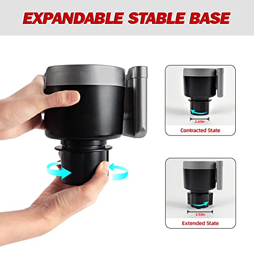 ZXXSFM Dual Expandable Car Cup Holder Expander for Car,Cupstation is A 2-in-1 Cup Holder Expander,Cup Captain Cup Holder,Golf Cart Phone Holder,Fits Most Water Bottles,Drinks,Cell Phones and Cars