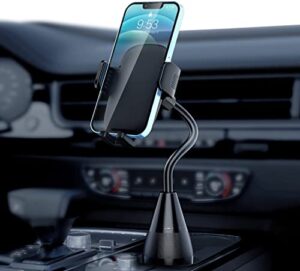 cup holder phone mount [extendable base & adjustable gooseneck] car phone holder mount long neck cell phone holder car mount for iphone automobile cradle friendly vehicle fit for iphone,samsung,lg