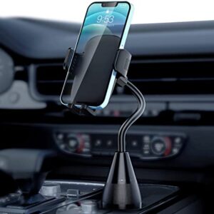 Cup Holder Phone Mount [Extendable Base & Adjustable Gooseneck] Car Phone Holder Mount Long Neck Cell Phone Holder Car Mount for iPhone Automobile Cradle Friendly Vehicle Fit for iPhone,Samsung,LG