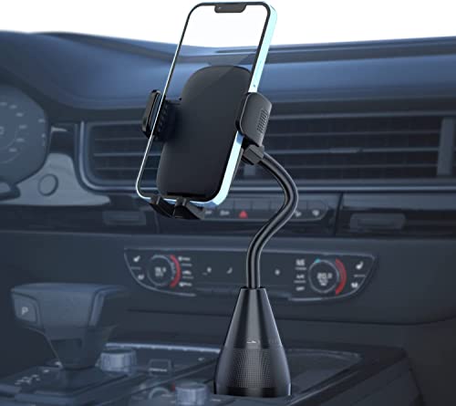 Cup Holder Phone Mount [Extendable Base & Adjustable Gooseneck] Car Phone Holder Mount Long Neck Cell Phone Holder Car Mount for iPhone Automobile Cradle Friendly Vehicle Fit for iPhone,Samsung,LG