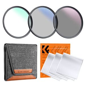 k&f concept 58mm uv/cpl/nd lens filter kit (3 pieces)-18 multi-layer coatings, uv filter + polarizer filter + neutral density filter (nd4) + cleaning cloth+ filter pouch for camera lens (k-series)