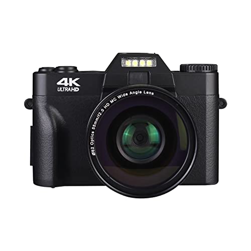 Camera Digital Cameras 4K HD 16X 48 Megapixels Micro Single Retro with WiFi Professional Digital Camera Vlog External Lens Video Camera Digital Camera (Size : with 64G, Color : Wide Angle Mirror)