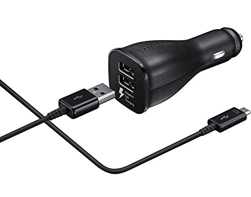 Samsung EP-LN920BBEGUS Fast Charge Dual-Port USB Car Charger - Retail Packaging,Black